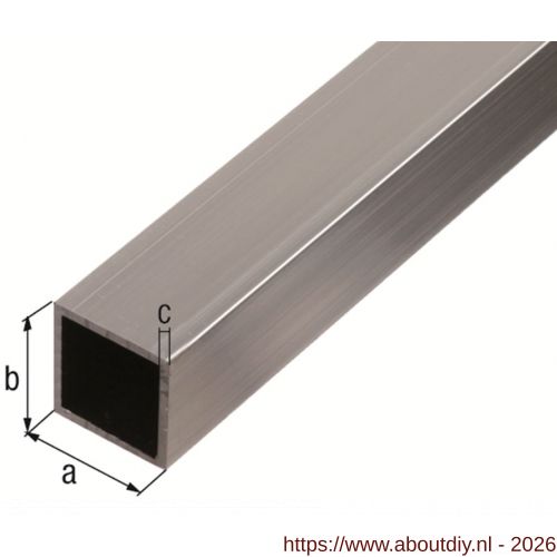 GAH Alberts vierkante buis aluminium blank 40x40x2 mm 2 m 472450 ...