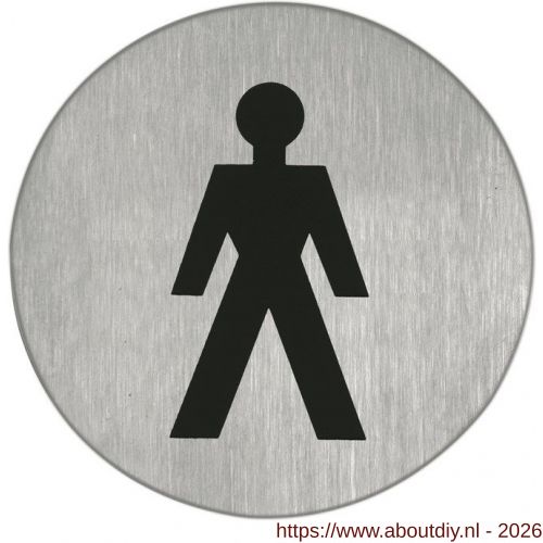 Artitec symboolplaat pictogram heren diameter 75 mm RVS mat 02020 ...